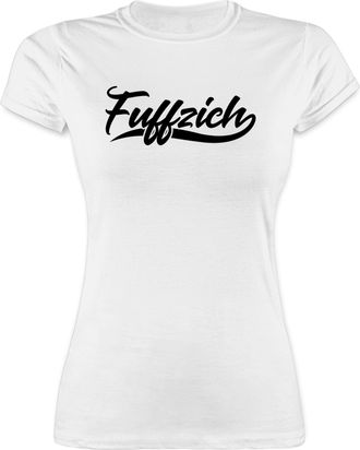 Shirtracer Shirt Damen - Fuffzich I F&uuml;nfzig I 50. Geburtstag 50 Jahre I 50er Geburtstag - S - Wei&szlig; - Tshirt Frau Motto t-Shirt 50.Geburtstag Frauen (50) 50- Shir