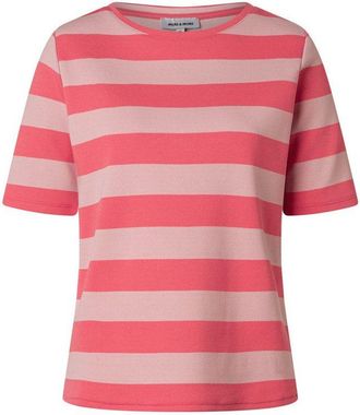 More & More Kurzarmshirt sportives, gestreiftes Heavy-Jersey-Shirt
