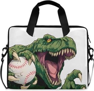 Alaza Sac pour ordinateur portable de 40,6 &agrave; 15,6 cm, motif dinosaure de baseball, sac &agrave; bandouli&egrave;re pour femme, homme, &eacute;tudiant, travail, sac fourre-tout d