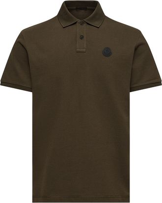 Moncler Moncler Polo En Piqu&eacute; De Coton &Agrave; Logo, Homme, Vert, Taille: Xxl