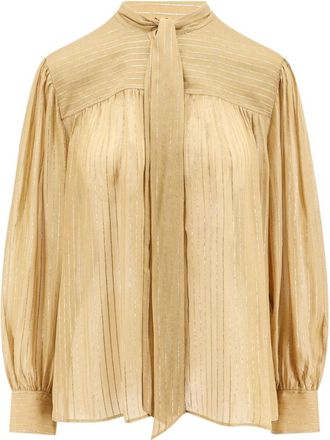 Chlo&eacute; Seidenhemd mit Lurex-Details - - Blouses & Shirts - Damen - Beige - S