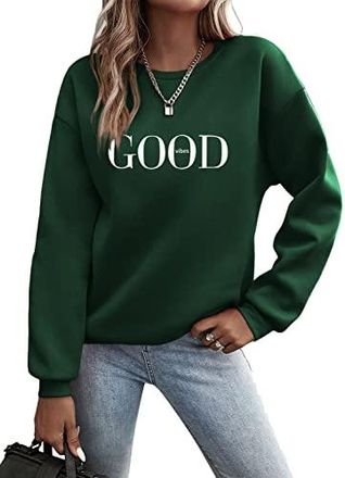 Minetom Femme Sweatshirt à Manches Longues Sweat Mode Imprimé Pull Tops Chemisier Temps Libre Sport Fitness Outdoor Basic Casual Style Sweat-Shirt