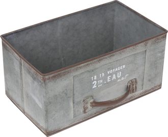 Garneck Vintage Metall Pflanzwanne Ovaler Blumeneimer Für Shabby Chic Dekoration - Robuster Eisen Pflanztopf Mit Entwässerung Für Garten Und Balkon - 22 5x13 