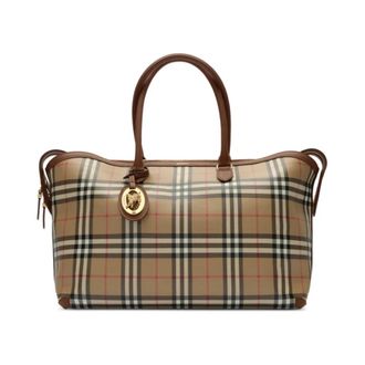 Burberry Medium Check Zip Tote Bag - - Bags - Damen - Beige - ONE SIZE