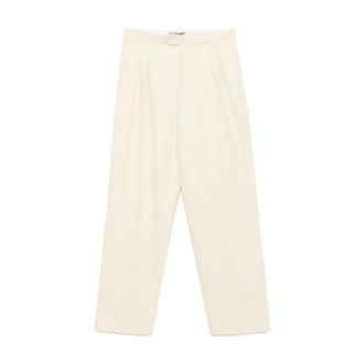 Twinset Beige Elegante Hose mit Pinktuck-Details - - Trousers - Damen - Beige - M