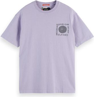 Scotch & Soda Herren Relaxed-fit Washed Artwork T-Shirt, Languid Lavender 500, M