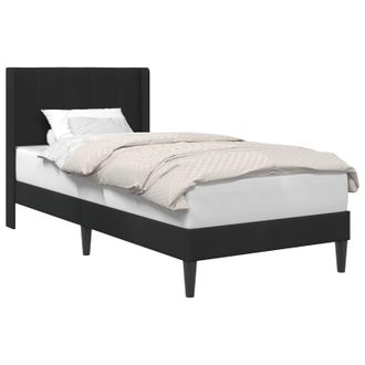 vidaXL Struttura Del Letto Con Testiera Nero 90 X 190 Cm Velluto Vidaxl