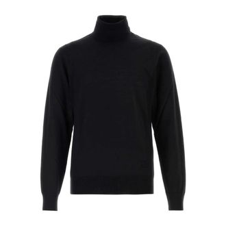 Dolce & Gabbana Homme, Pulls, Noir, Taille: XL Wool Turtleneck Sweater
