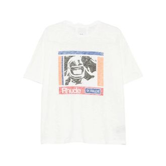 Rhude Logo Slub Tee - - Tops - Herren - Wei&szlig; - L