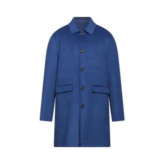 Paolo Pecora Blauer Wollmantel - - Coats - Herren - Blau - XL