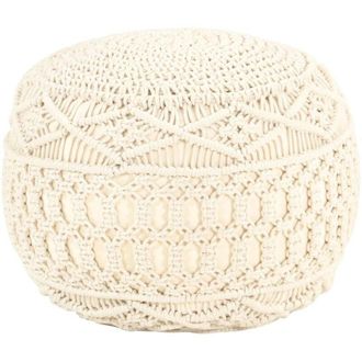 vidaXL Vidaxl - Pouf fait &agrave; la main en macram&eacute; 45x30 cm Coton