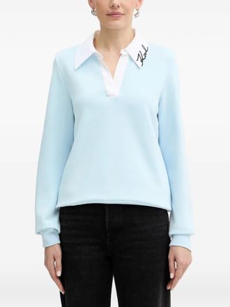 Karl Lagerfeld Poloshirt mit Logo-Stickerei - Blau