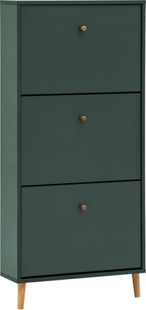 MID.YOU Mid.you Schuhkipper, Waldgr&uuml;n, Holz, Eiche,Esche, massiv, 59.8x131x19.55 cm, Beim&ouml;bel erh&auml;ltlich, stehend, Garderobe, Schuhaufbewahrung, Schuhkipper