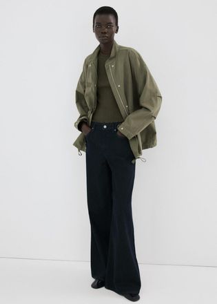 Mango Veste en coton poches kaki - Femme - XS - MANGO