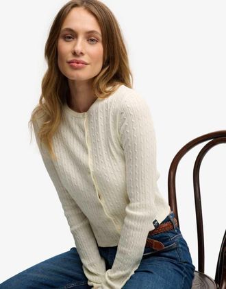 Superdry Essential - Gilet l&eacute;ger - Blanc cass&eacute;