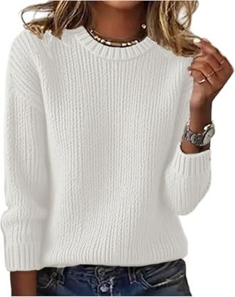 Generic Pull Femme Chic Et Elegant Sweaters Vetement Grande Mode Hiver Pulls, Gilets Et Sweats Noir Taille Oversize Chaud Fashion Col Roul&eacute; Haut Femmes Rouge 