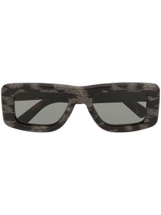 Retro Superfuture Eckige Sonnenbrille in Schildpattoptik - Braun