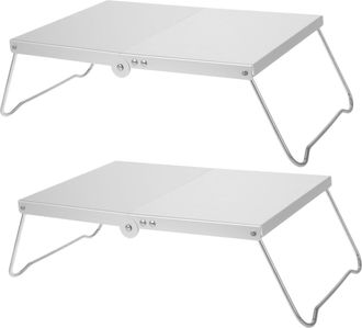BESPORTBLE 2 Stück Ultraleichter Klappbarer Aluminium-Camping-Tisch mit Hitzebeständiger Oberfläche Kompakt Vielseitig Schreibtisch Outdoor-Picknick Kochtisch Tr