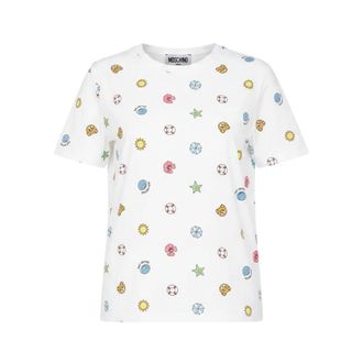 Moschino Femme, Tops, Blanc, Taille: 44 FR T-shirt A1918