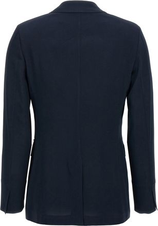 Alberto Biani Double-Breasted Viscose Blazer - Navy
