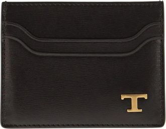 Tod's Tods Portemonnaies - Leather Card Holder With Logo - Gr. unisize - in Schwarz - f&uuml;r Damen