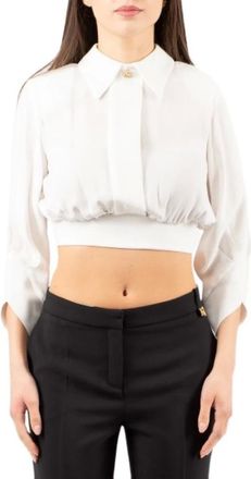 Elisabetta Franchi Femme, Blouses et Chemises, Blanc, Taille: 42 FR Blusa