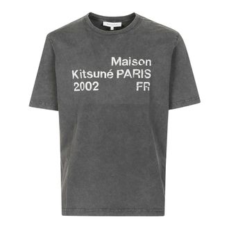 Maison Kitsun&eacute; Homme, Tops, Noir, Taille: S 2002 Faded Comfort T-Shirt