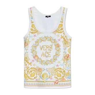 Versace Femme, Tops, Jaune, Taille: 36 FR Top à Imprimé Coloré