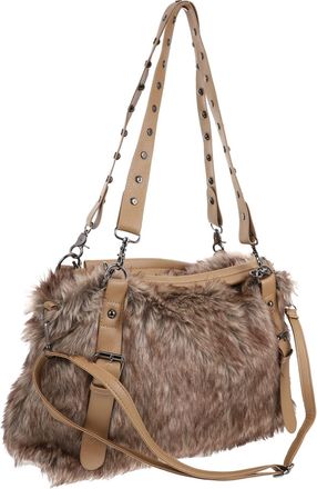 Tendycoco 1st&uuml;ck Stylische Umh&auml;ngetasche Kunstfell F&uuml;r Damen Cross-body Tasche Mit Gro&szlig;em Stauraum F&uuml;r Schule Arbeit Und Freizeit Trendiger Teddyfell-look