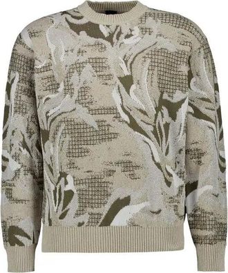 Boss Orange by Hugo Boss BOSS Orange Herren Pullover beige Baumwolle gestreift