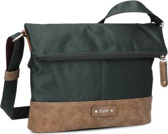 zwei Damen Handtasche Olli OT6 erweiterbare Umhängetasche 2/4 Liter Crossbody Bag wasserabweisend robust strapazierfähig Canvas-Stil Vintage-Look (pine)