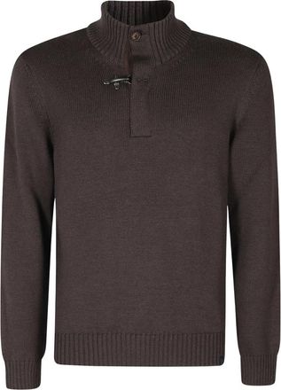 Fay Maglia Gancio Rollkragenpullover - - Knitwear - Herren - Braun - M