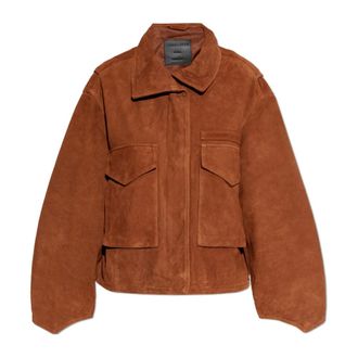 AllSaints Femme, Vestes, Brun, Taille: 42 FR Blouson en daim Clay