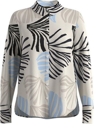s.Oliver Langarmbluse Bluse Satinierte Viskose-Bluse mit All-over-Print und Manschetten