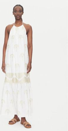 Simona Corsellini Sommerkleid P25CPAB02601 Weiß Relaxed Fit