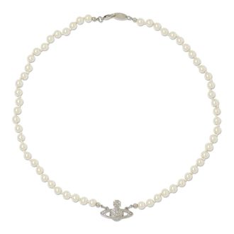 Vivienne Westwood Femme, Accessoires, Gris, Taille: ONE Size Mini Bas Relief Pearl Necklace