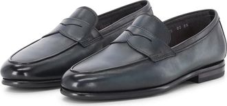 Santoni Low-Top Sneaker - Loafer aus Leder - Gr. 41,5 (EU) - in Blau - für Damen