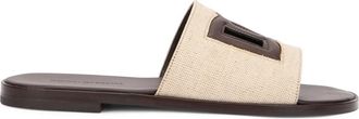 Dolce & Gabbana Femme, Chaussures, Beige, Taille: 44 EU Canvas Slippers with Logo