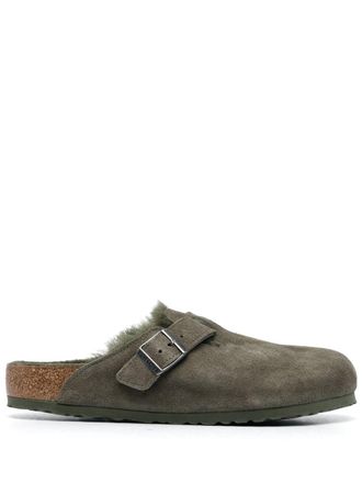 Birkenstock chaussons Boston en daim - Vert