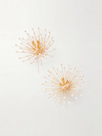 Cult Gaia Damita Goldfarbene Ohrringe Mit Kunstperlen