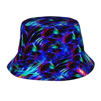 Generic Mode Seau Chapeau Éclaboussures néon phosphorescentes Pecheur Chapeaux Casual Bonnet de Soleil pour Sports Hommes Été