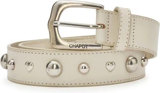 Fab By Fabienne Chapot Play Of Studs G&uuml;rtel Leder - - Accessories - Damen - Beige - 105 CM
