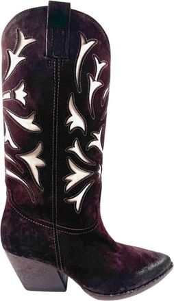 Strategia Femme, Chaussures, Rouge, Taille: 37 EU Texano in crosta effetto vintage