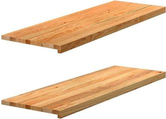 vidaXL Vidaxl - Appuis de fenêtre 2 pcs marron clair bois de chêne massif