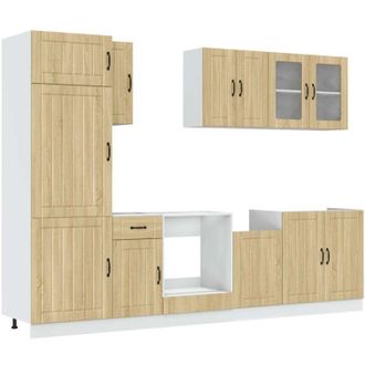 vidaXL 8-tlg. K&uuml;chenschrank-Set Lucca Sonoma-Eiche Holzwerkstoff vidaXL