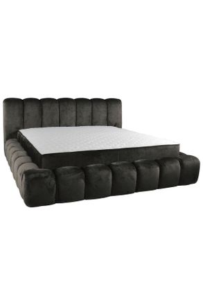 Esposa Polsterbett, Graphit, Textil, 180x200 cm, gepolstertes Kopfteil, in verschiedenen Größen erhältlich, bodentiefer Einstieg, Schlafzimmer