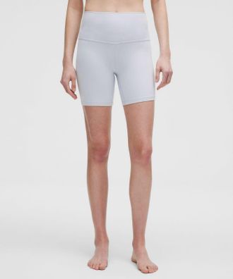 lululemon Align Shorts mit hohem Bund f&uuml;r Frauen - 15 cm - Gr&ouml;&szlig;e 10 in Starch Blue