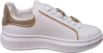 Alviero Martini 1A Classe Femme, Chaussures, Blanc, Taille: 38 EU Baskets en cuir lisse avec bandes Geo Classic