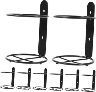 OSALADI 8 St&uuml;ck Wandmontiertes Weinregal aus Stabilem Eisen Metallflaschenhalter f&uuml;r Bar Wohnzimmer und Restaurant Dekorativer Wandweinhalter In Schwarz