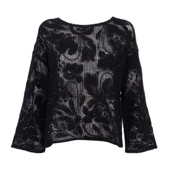 KANGRA Girocollo Ricamo Cornely + Paillettes - - Blouses & Shirts - Damen - Schwarzk - M